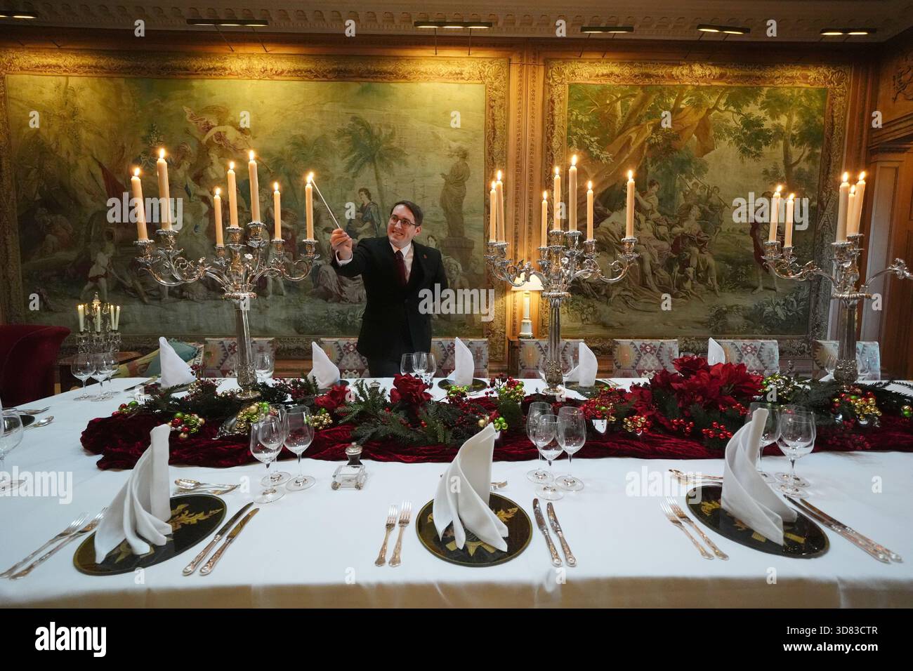 House steward Stuart Banks in the Tapestry room as the finishing ...