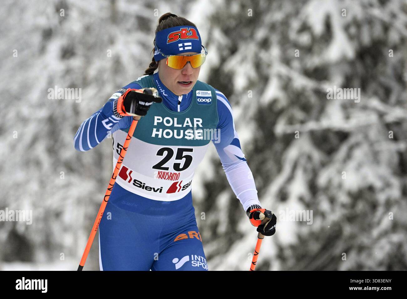 Jasmi Joensuu of Finland competes during the women's cross-country ...