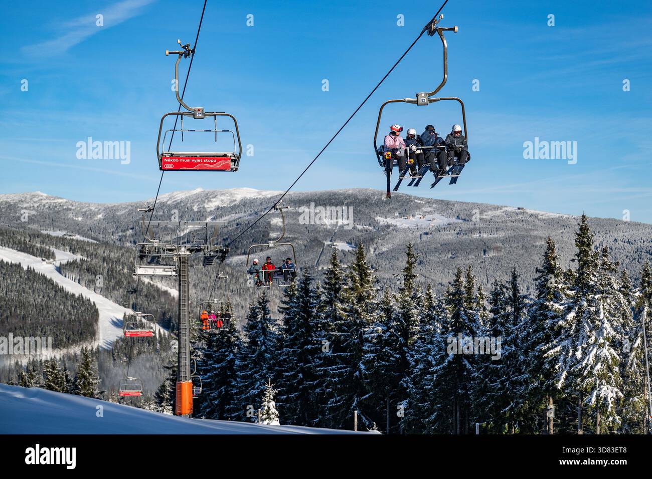 Ski resort Svaty Petr (Saint Peter) in the Giant Mountains (Krkonose ...