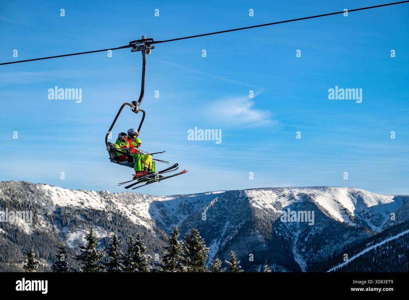 Ski resort Svaty Petr (Saint Peter) in the Giant Mountains (Krkonose ...