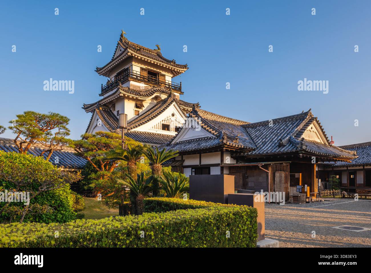 Tenshu and Kaitokukan palace of Kochi Castle in Kochi Prefecture ...