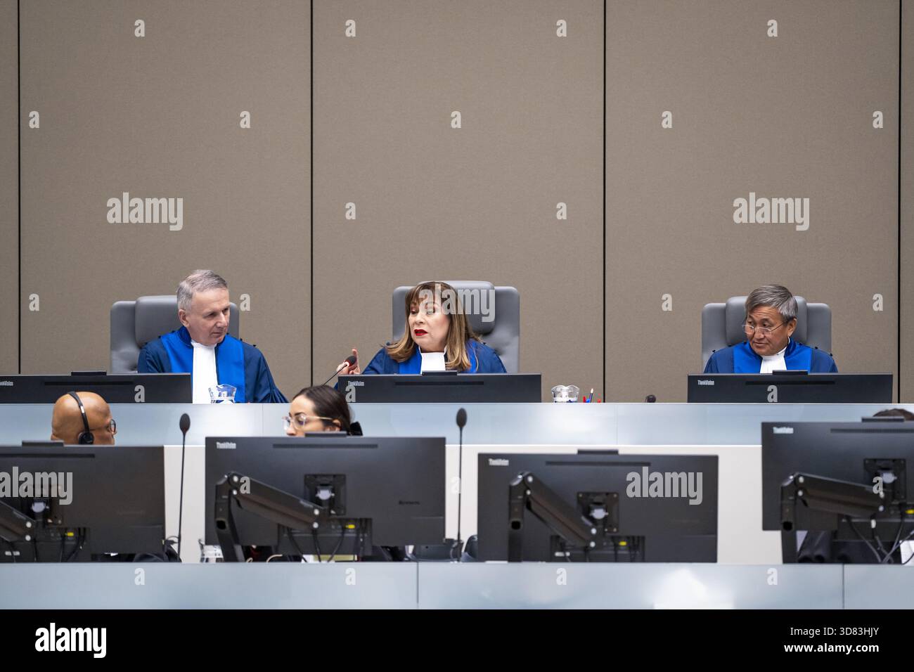 THE HAGUE - The judges at the International Criminal Court (ICC) during ...