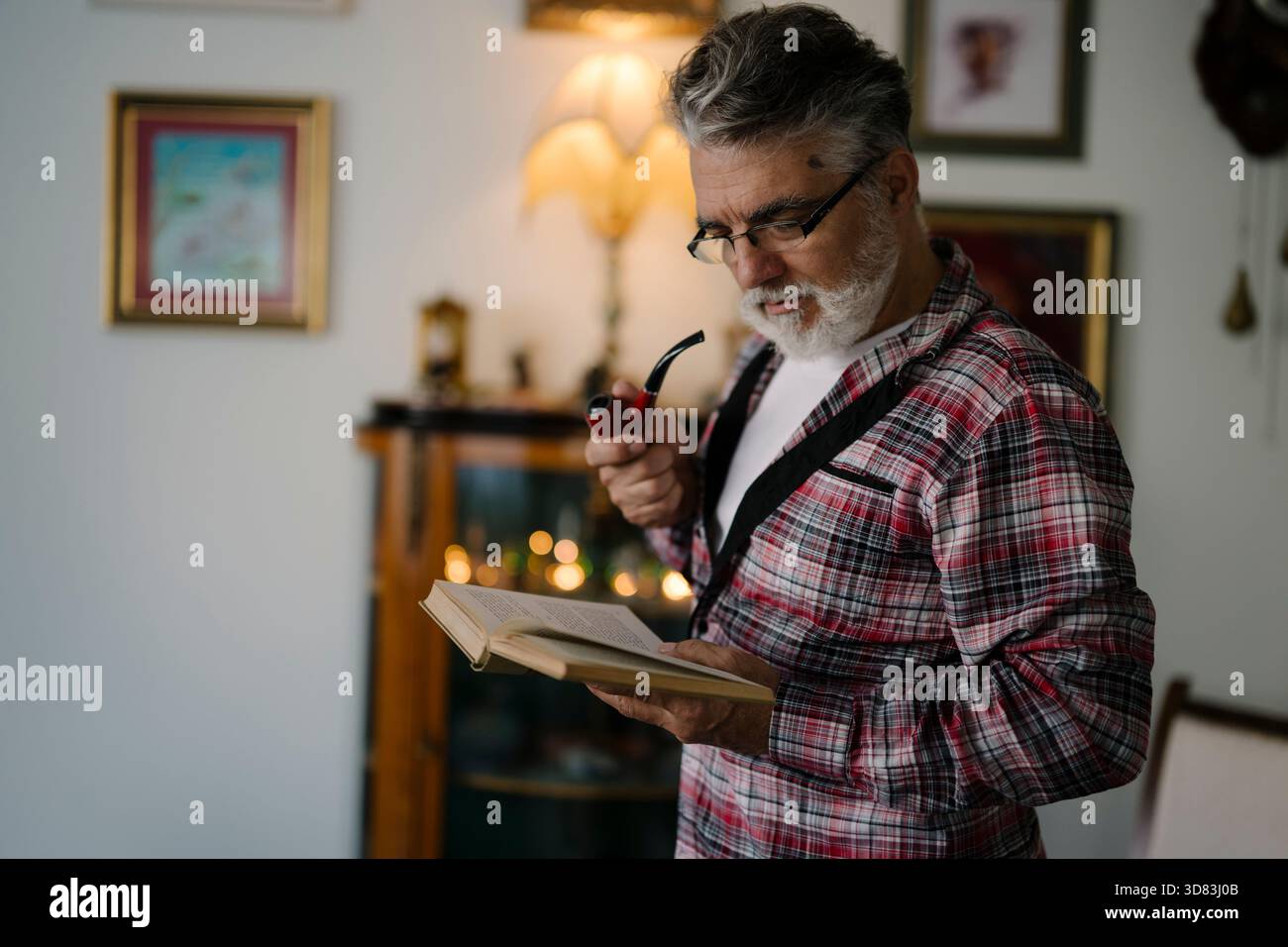 Older man reads book hi-res stock photography and images - Alamy