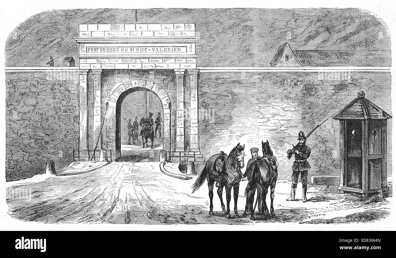 Entrance to Fort Mont-Valérien at the time of the siege of Paris ...