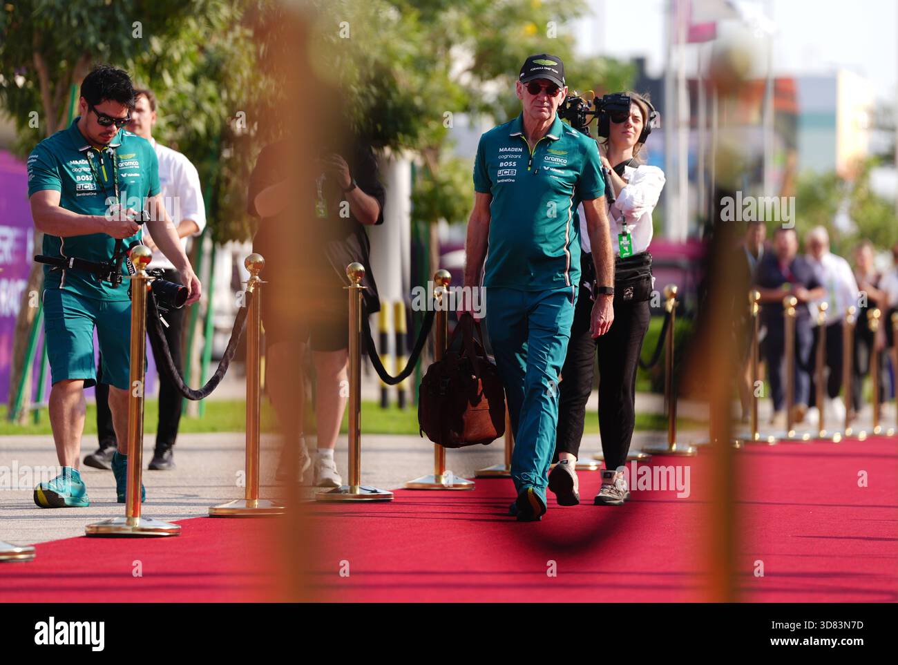 Aston Martin managing technical partner Adrian Newey arrives before ...