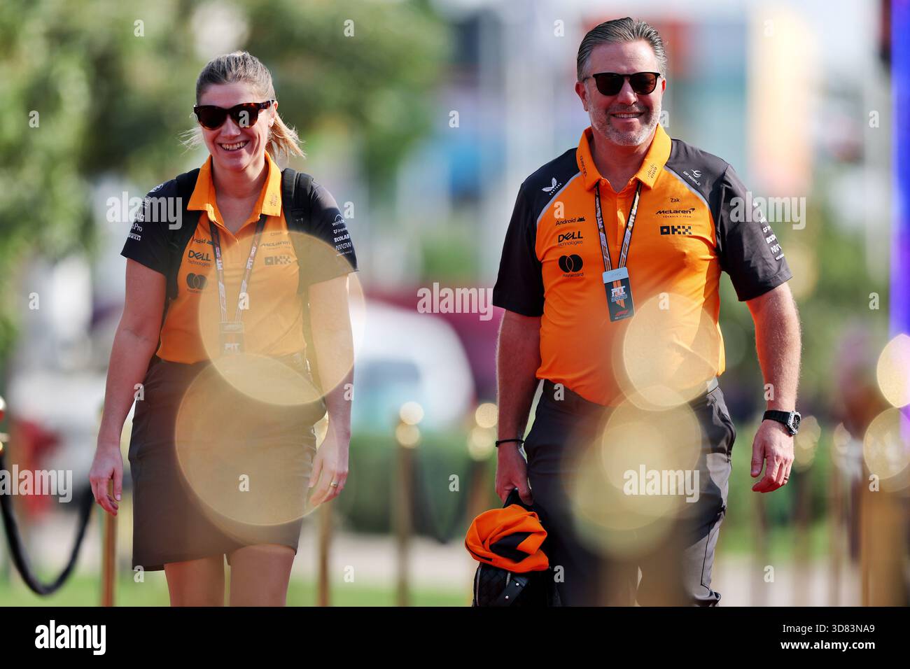 (L to R): Chloe Todd (GBR) McLaren Chief of Staff to the CEO with Zak ...