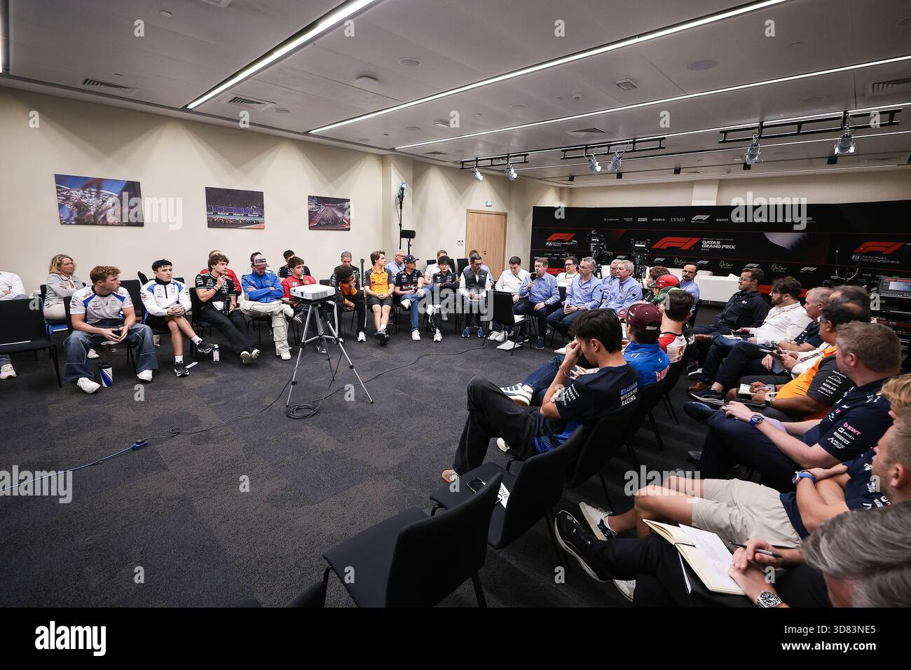 All the drivers during the drivers meeting during the 2025 Formula 1 ...