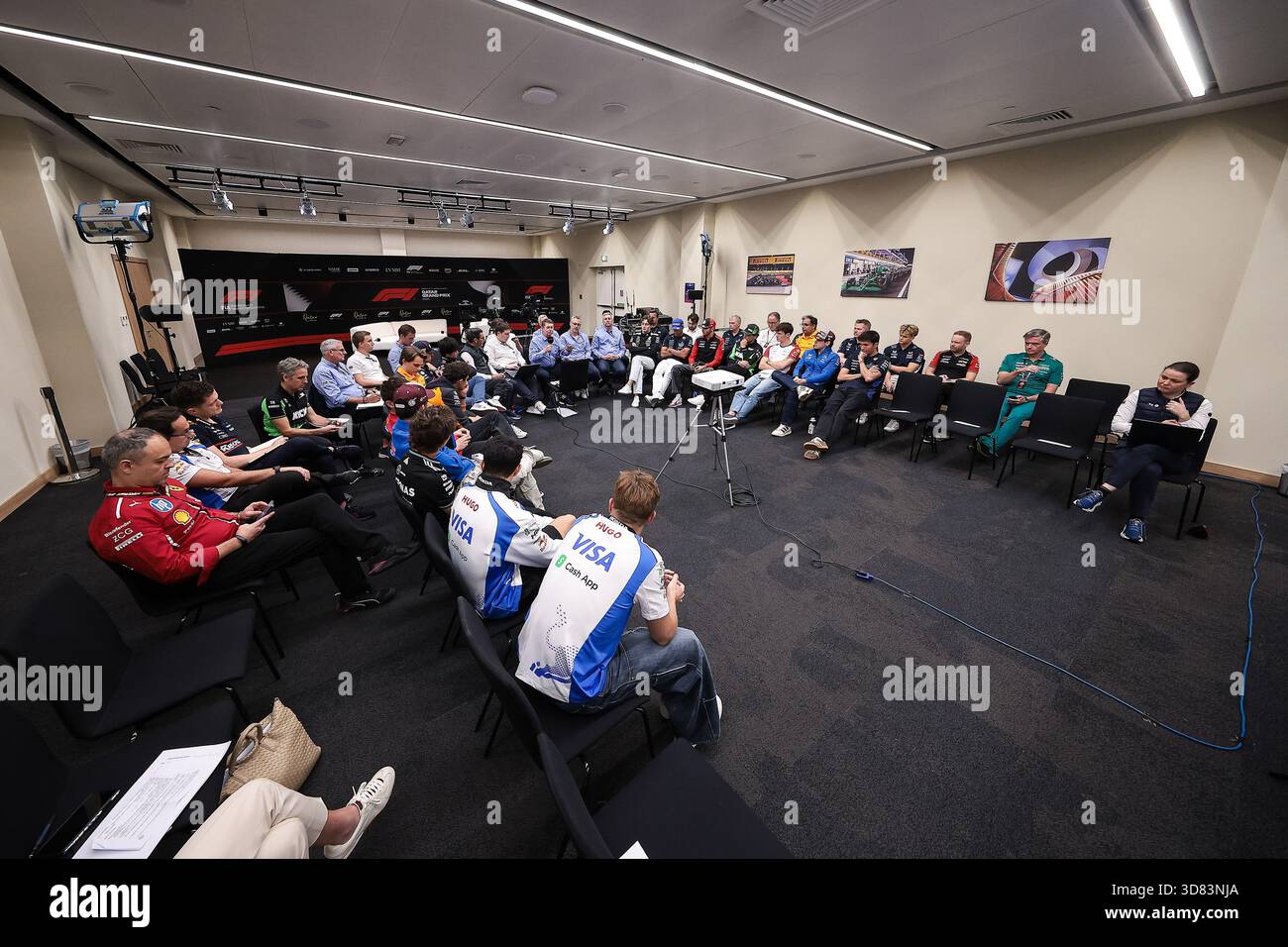 All the drivers during the drivers meeting during the 2025 Formula 1 ...