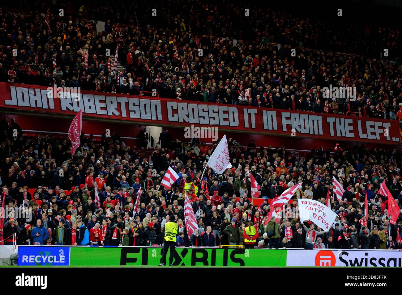 The Trent End prior to kick off during the UEFA Europa league football ...