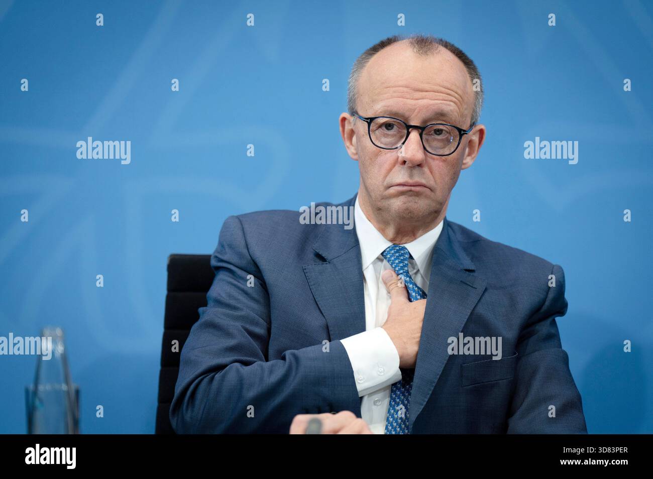 Friedrich Merz at the press statement on the results of the ...