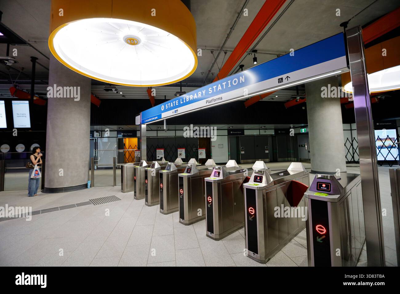 General view of the underground State Library Station seen along the ...