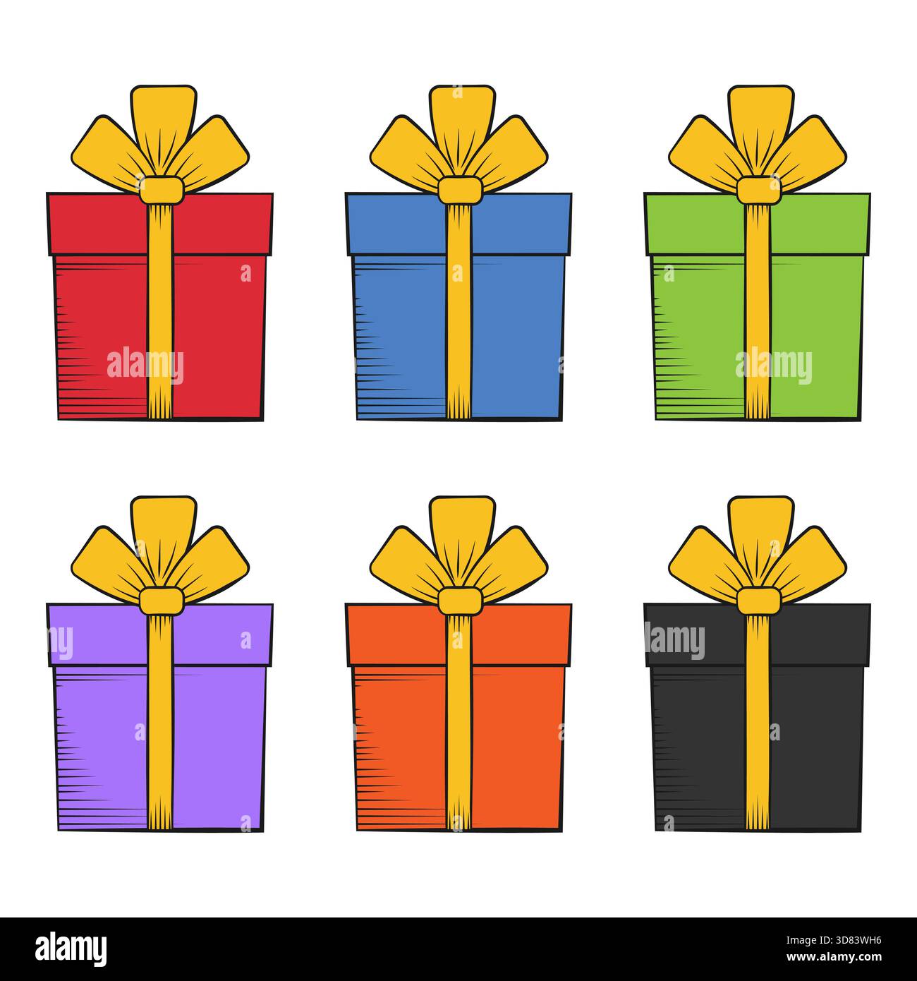 Gifts boxes white black Stock Vector Images - Alamy