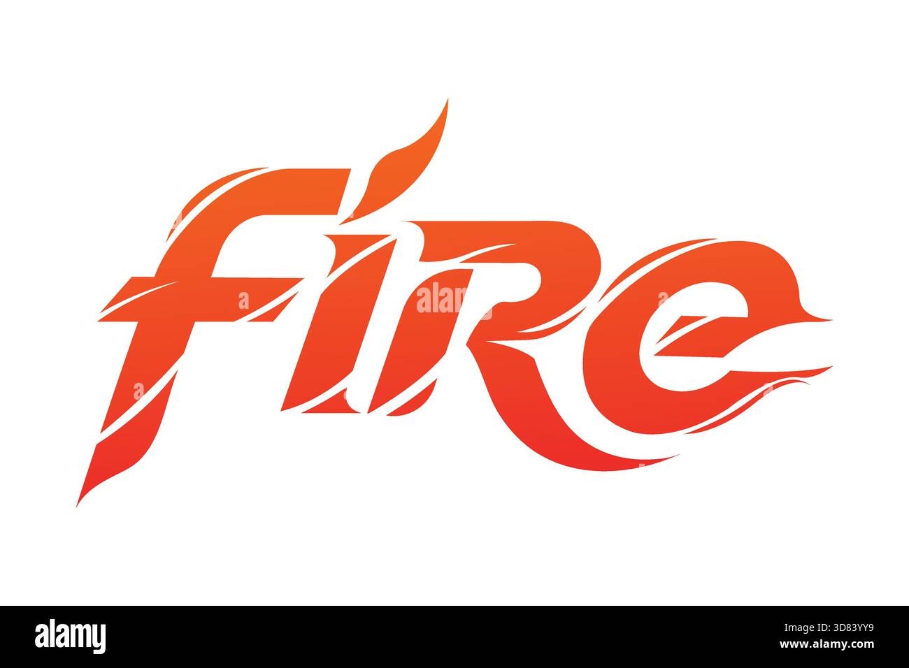 fire text logo vector design with white background Stock Vector Image ...