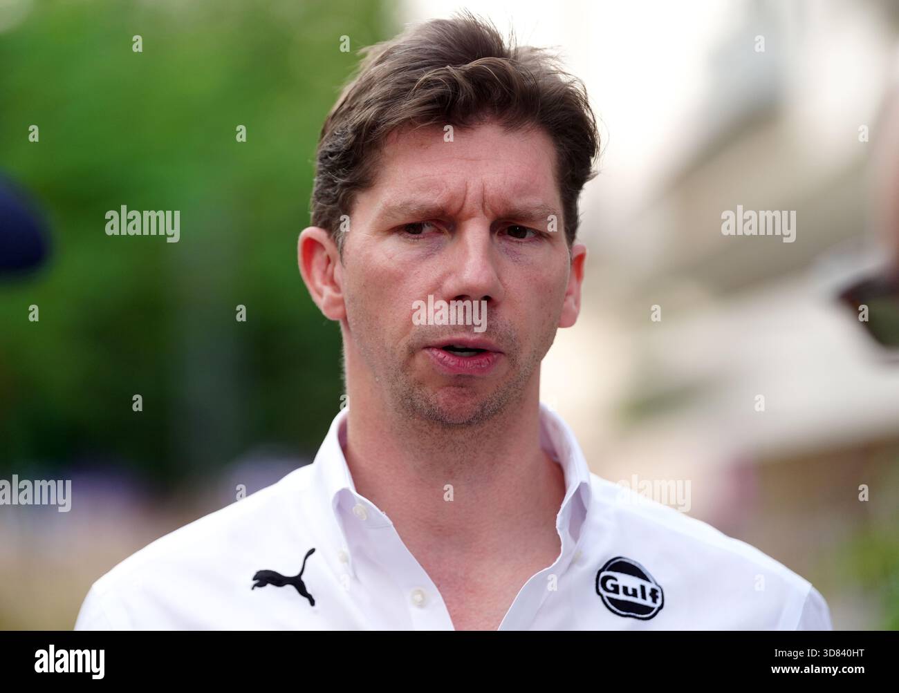 Williams team principal James Vowles arrives at the Lusail International Circuit ahead of the ...