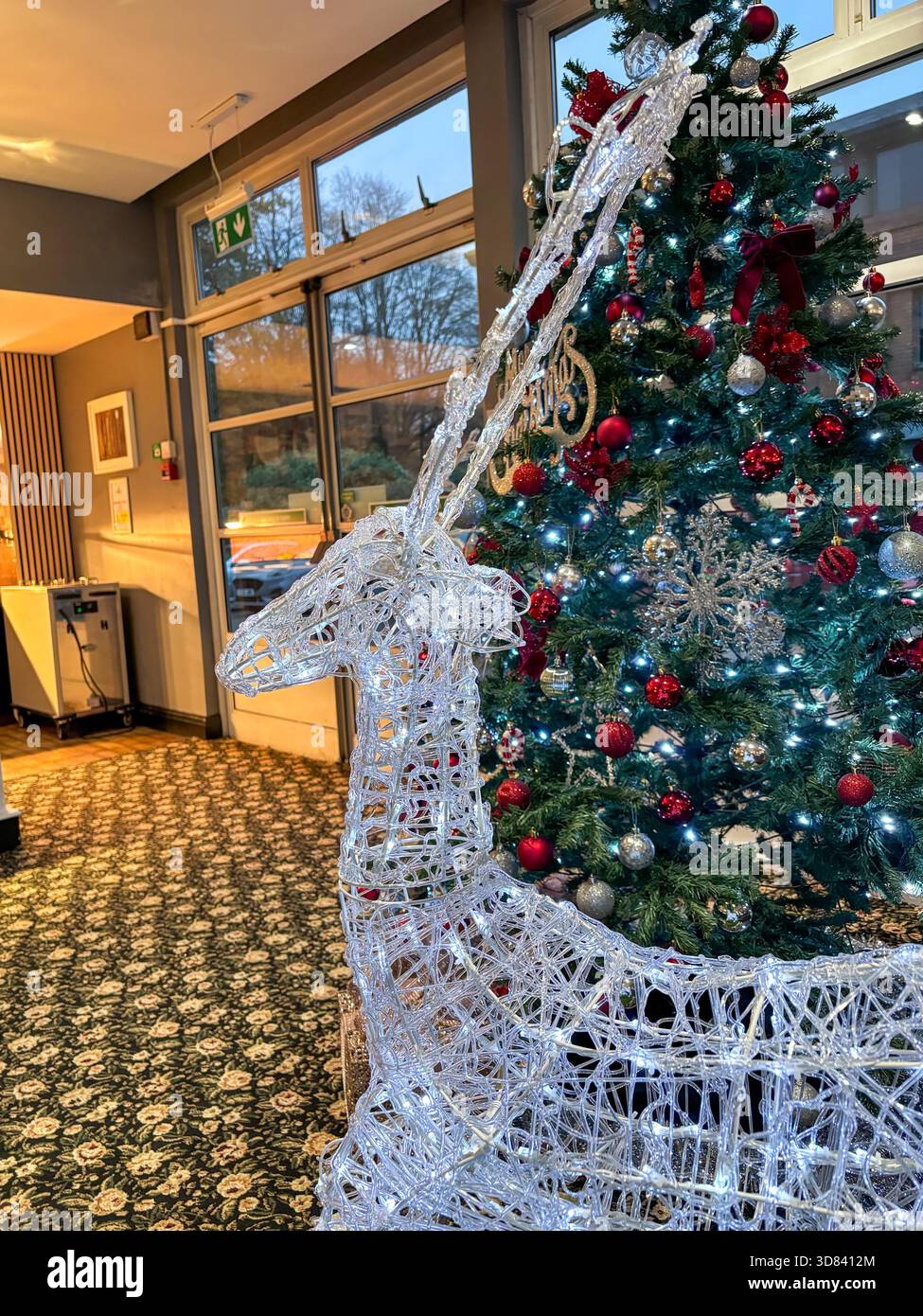 Illuminated wire reindeer decoration hi-res stock photography and ...