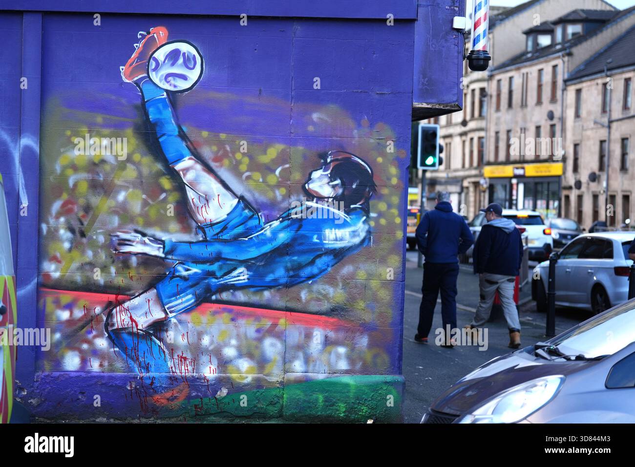 A mural of Scott McTominay scoring an overhead kick on Andrews Street ...