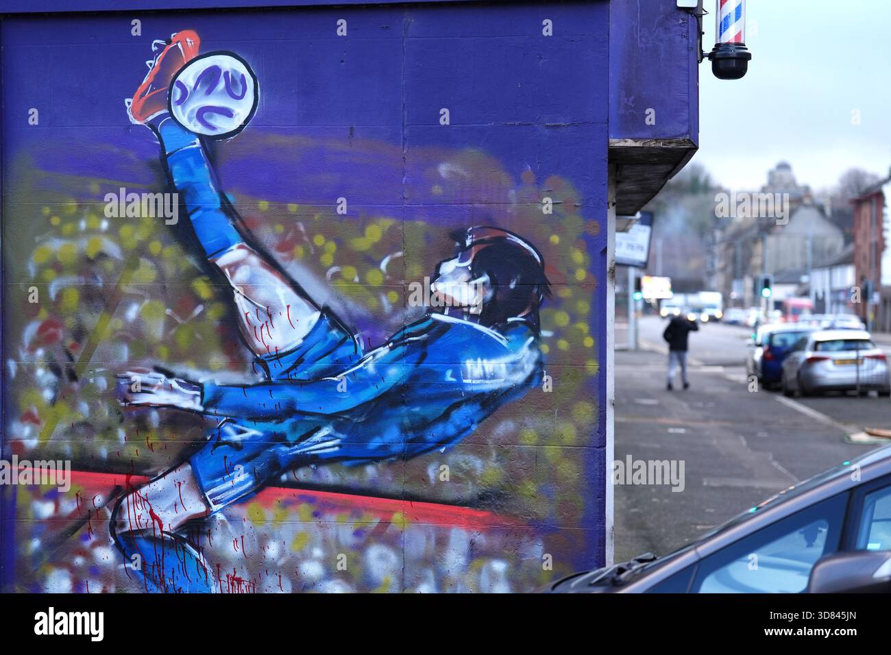 A mural of Scott McTominay scoring an overhead kick on Andrews Street ...