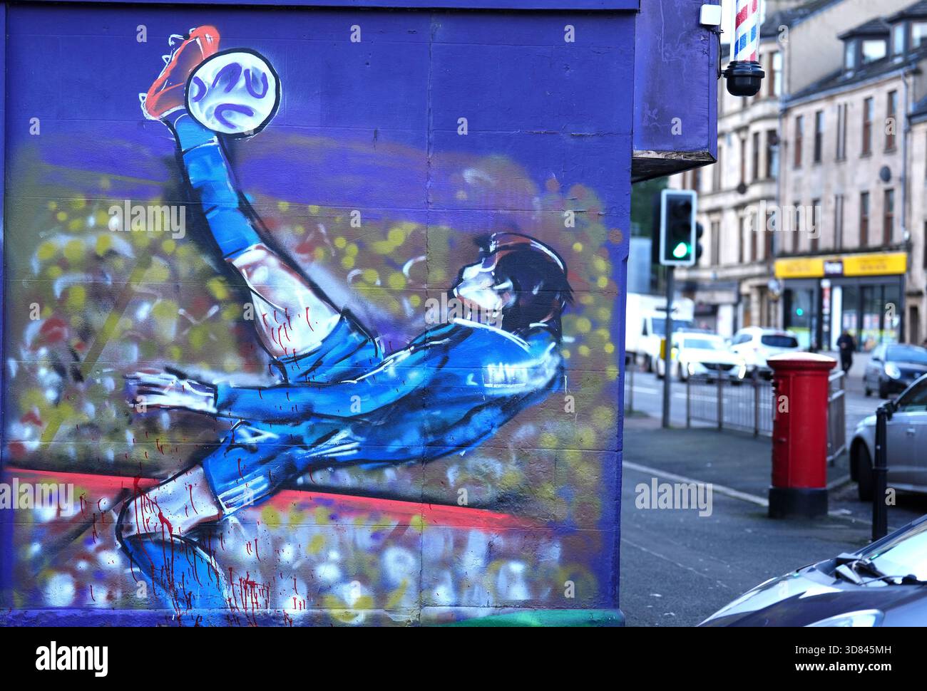 A mural of Scott McTominay scoring an overhead kick on Andrews Street ...
