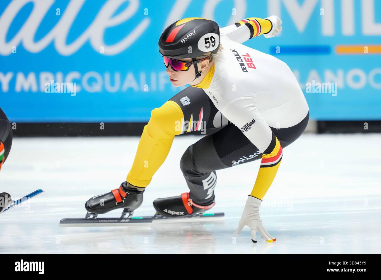 DORDRECHT, NETHERLANDS - NOVEMBER 28: Tineke Den Dulk of Belgium during the ISU Short Track ...
