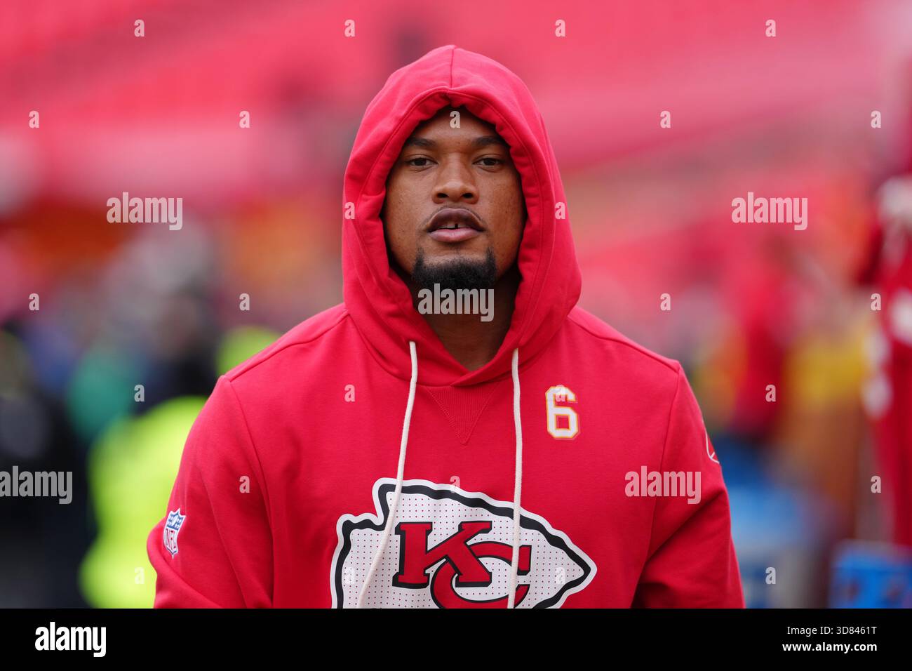 Kansas City Chiefs safety Bryan Cook is seen during warmup for an NFL ...