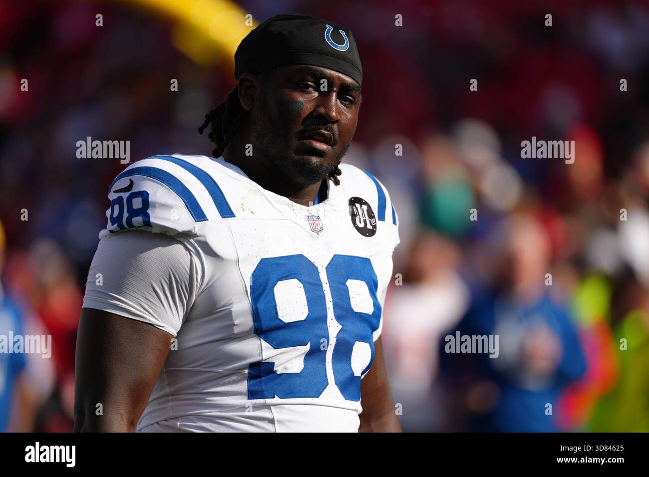 Indianapolis Colts defensive tackle Eric Johnson II walks off the field ...