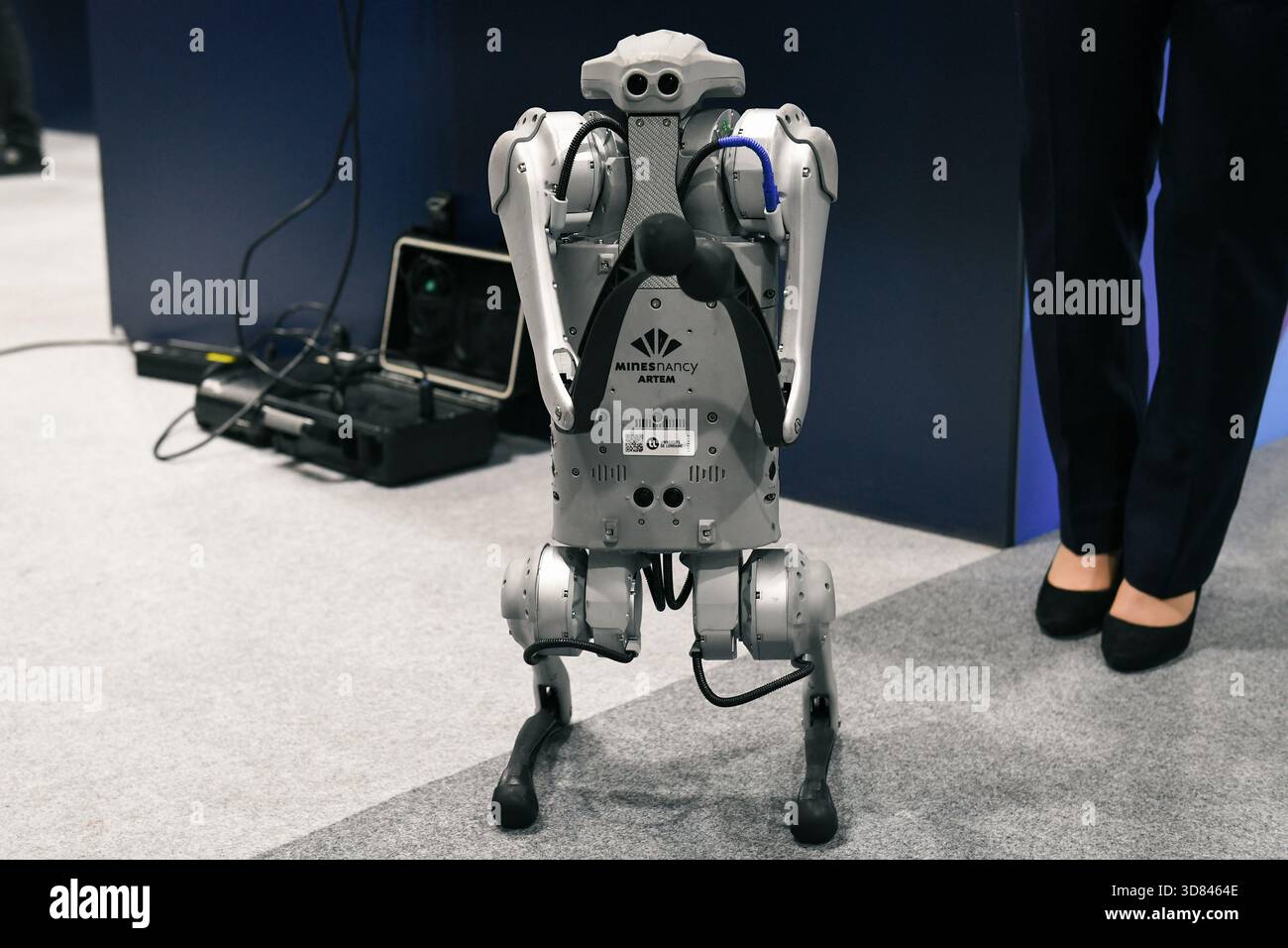 This photograph shows a Go1 robot dog at the Defence Innovation Forum ...