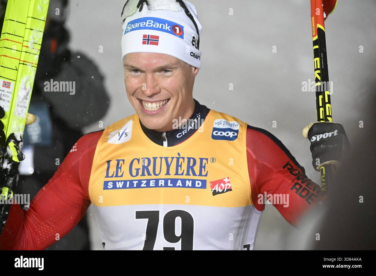Martin Loewstroem Nyenget of Norway after men's cross-country skiing ...