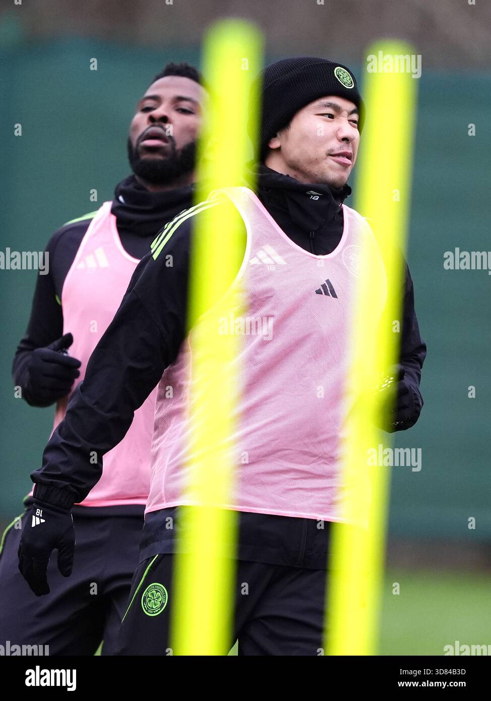 Celtic's Shin Yamada during a training session at Celtic Lennoxtown ...
