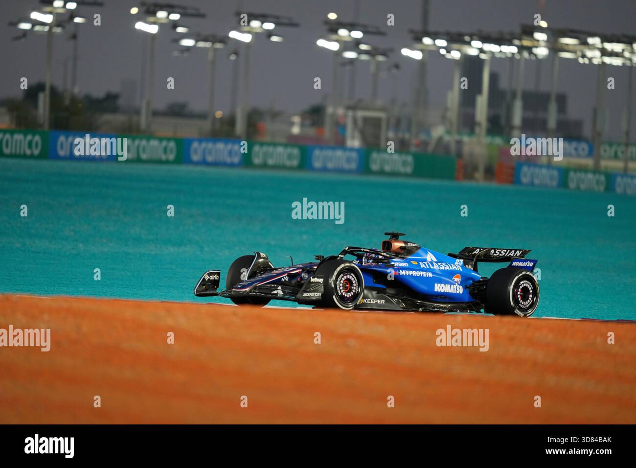 Williams driver Alexander Albon of Thailand steers his car during the ...