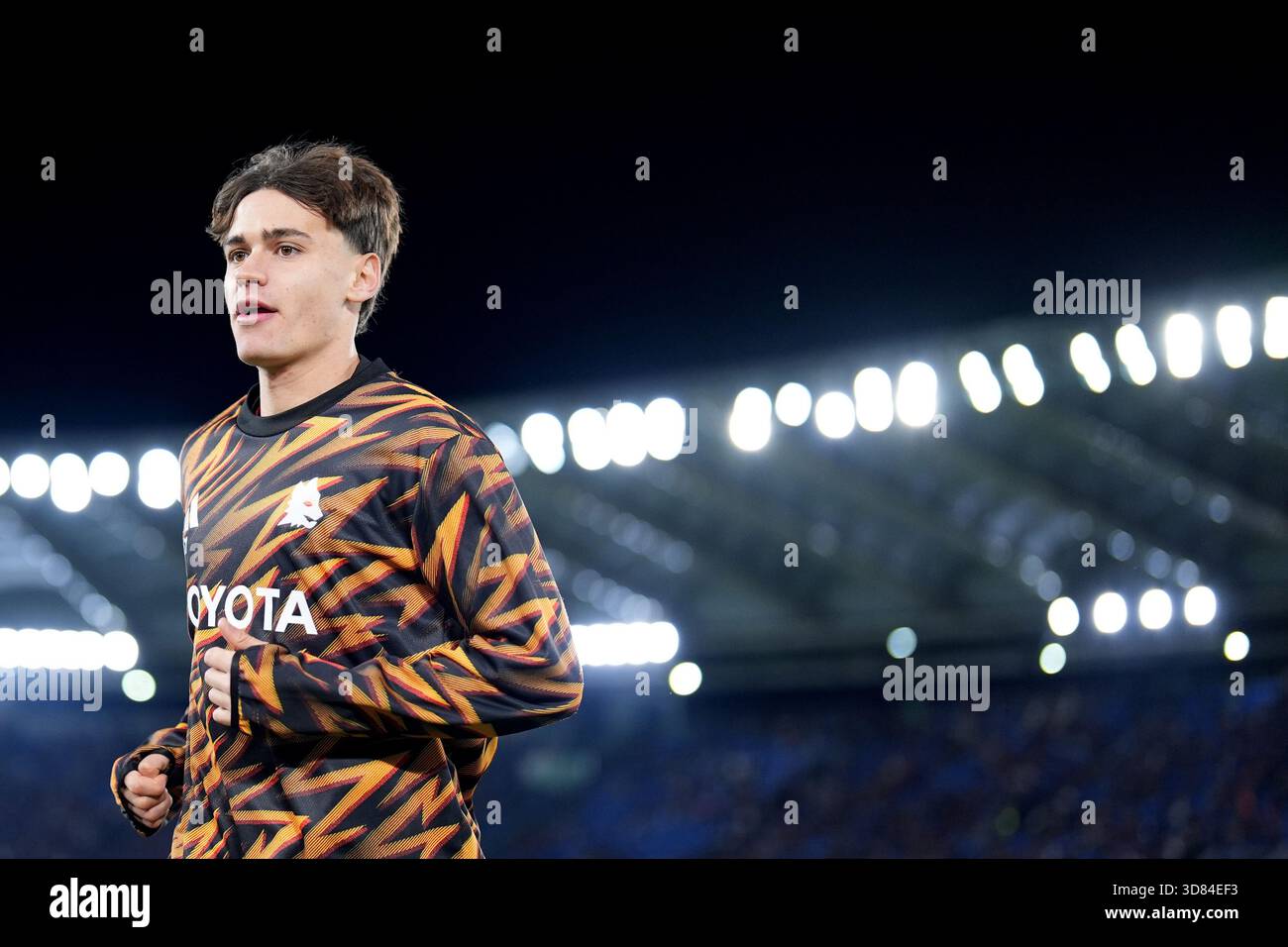 Roma’s Niccolo Pisilli during the Uefa Europa League soccer match ...