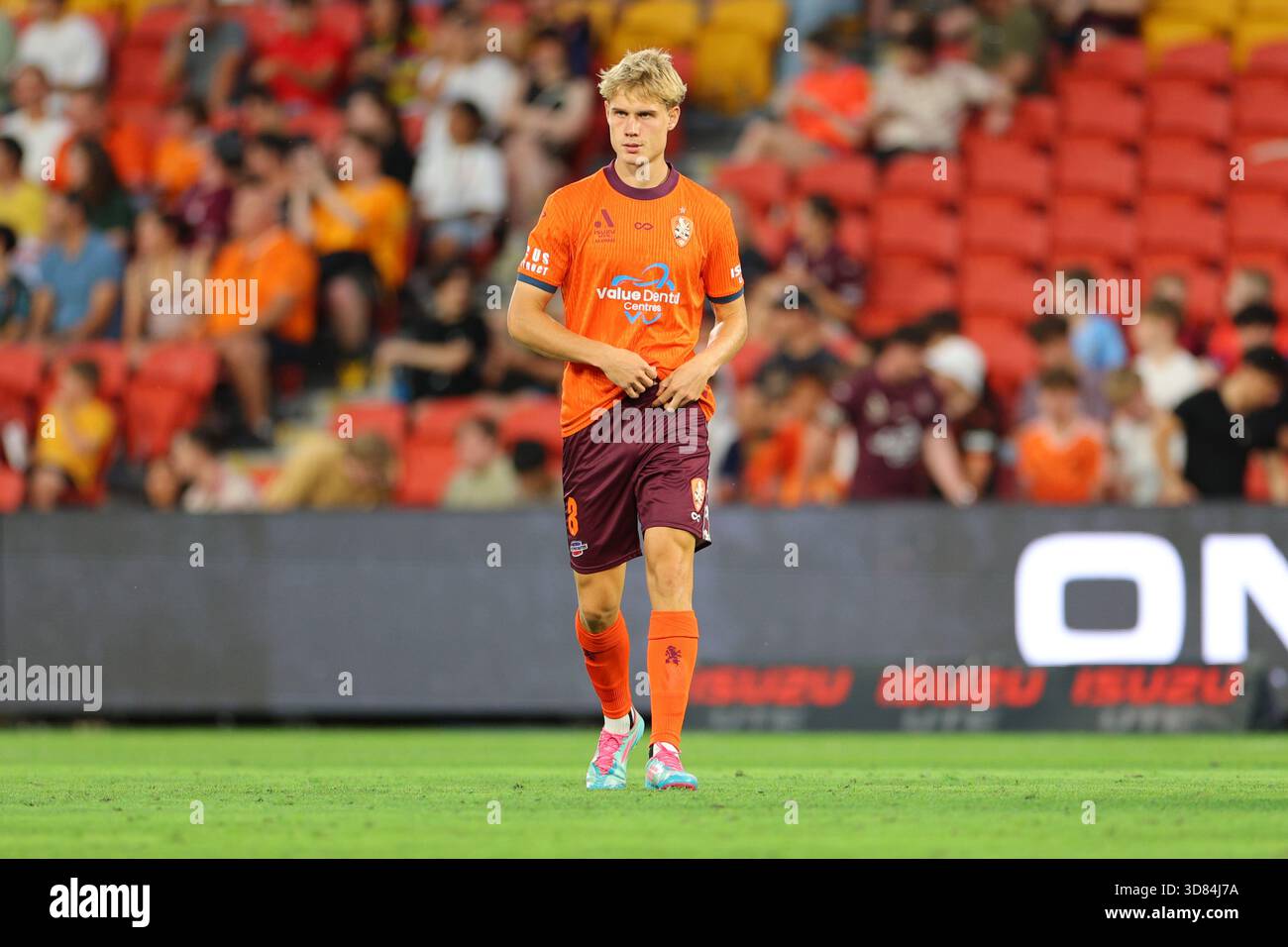 Samuel Klein (8 Brisbane) in action during the Isuzu Ute A League match ...