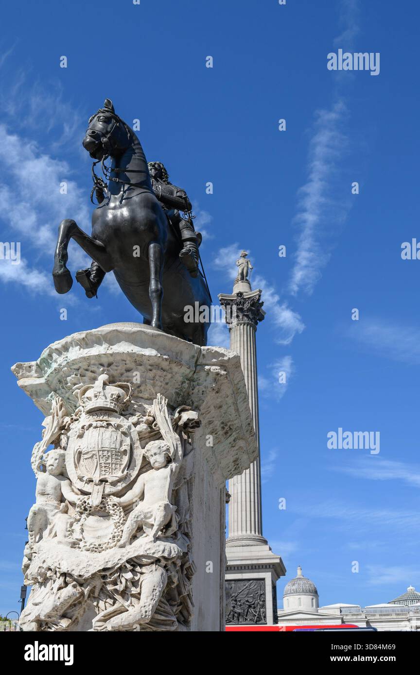 London, UK. Statue of Charles I (by Hubert Le Sueur: 1600-49) in ...