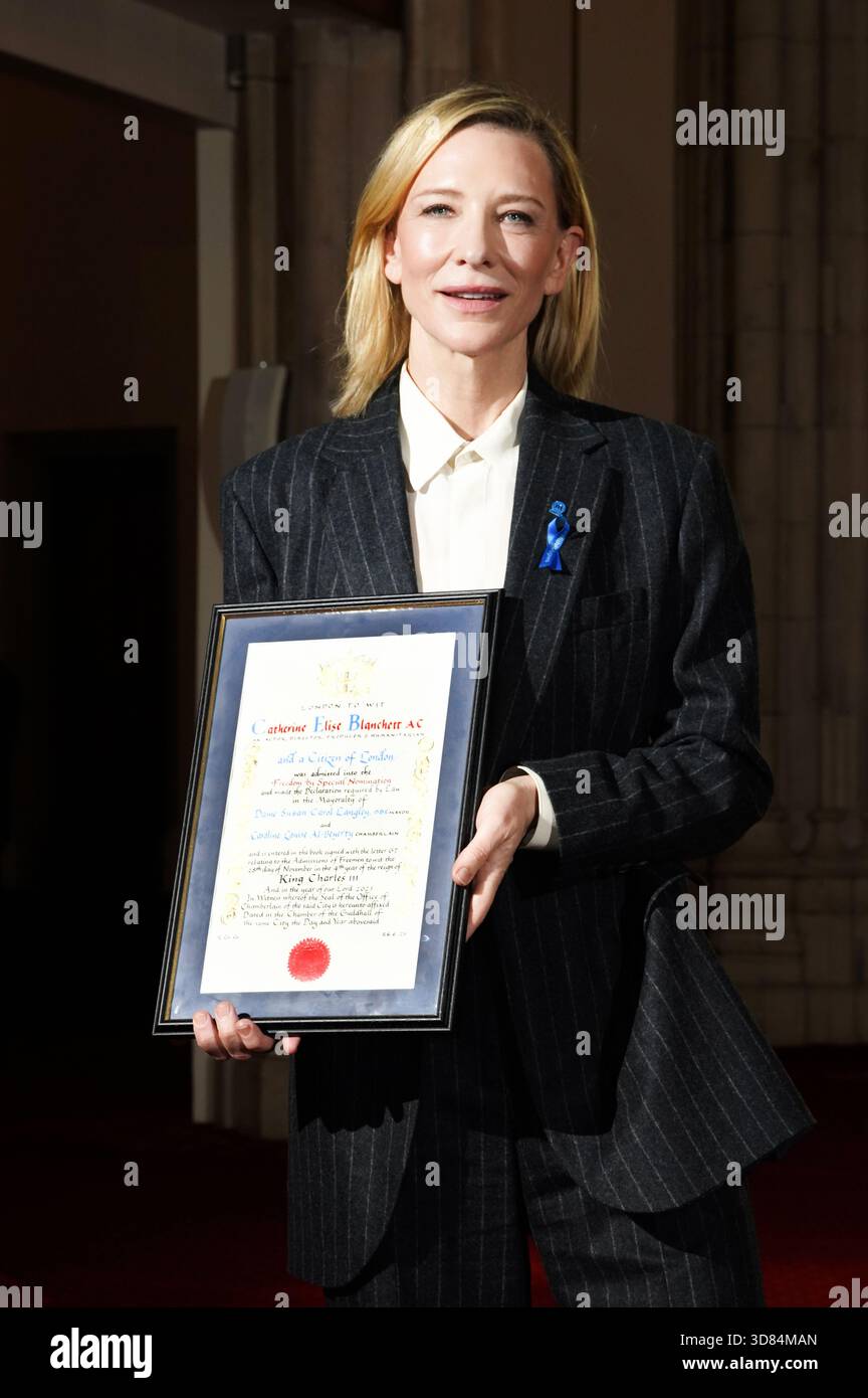 Actress Cate Blanchett after receiving the Freedom of the City of ...