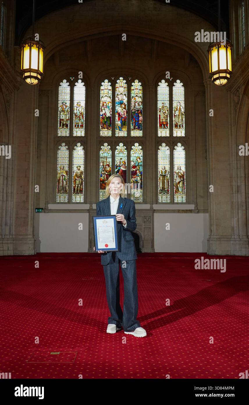 Actress Cate Blanchett after receiving the Freedom of the City of ...