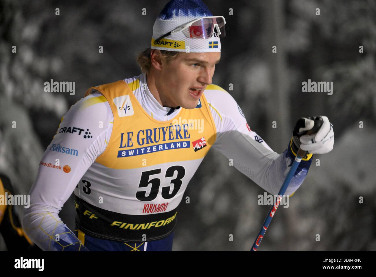Edvin Anger of Sweden competes during men's cross-country skiing 10km ...