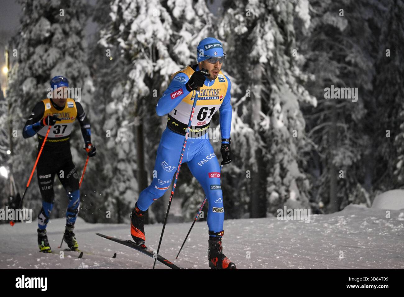 Federico Pellegrino of Italy competes during men's cross-country skiing ...