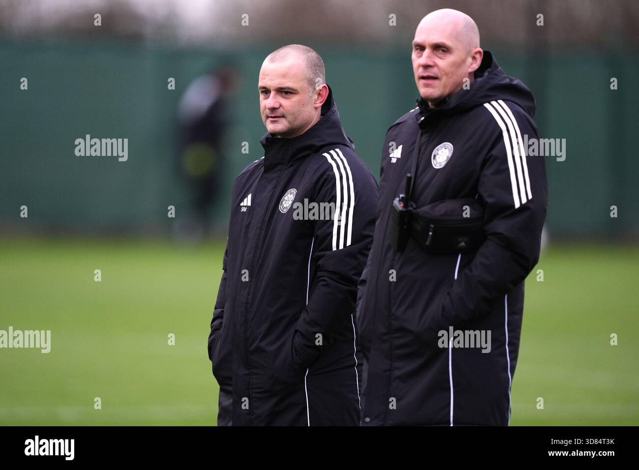Celtic interim assistant manager Shaun Maloney (left) and physio Tim ...