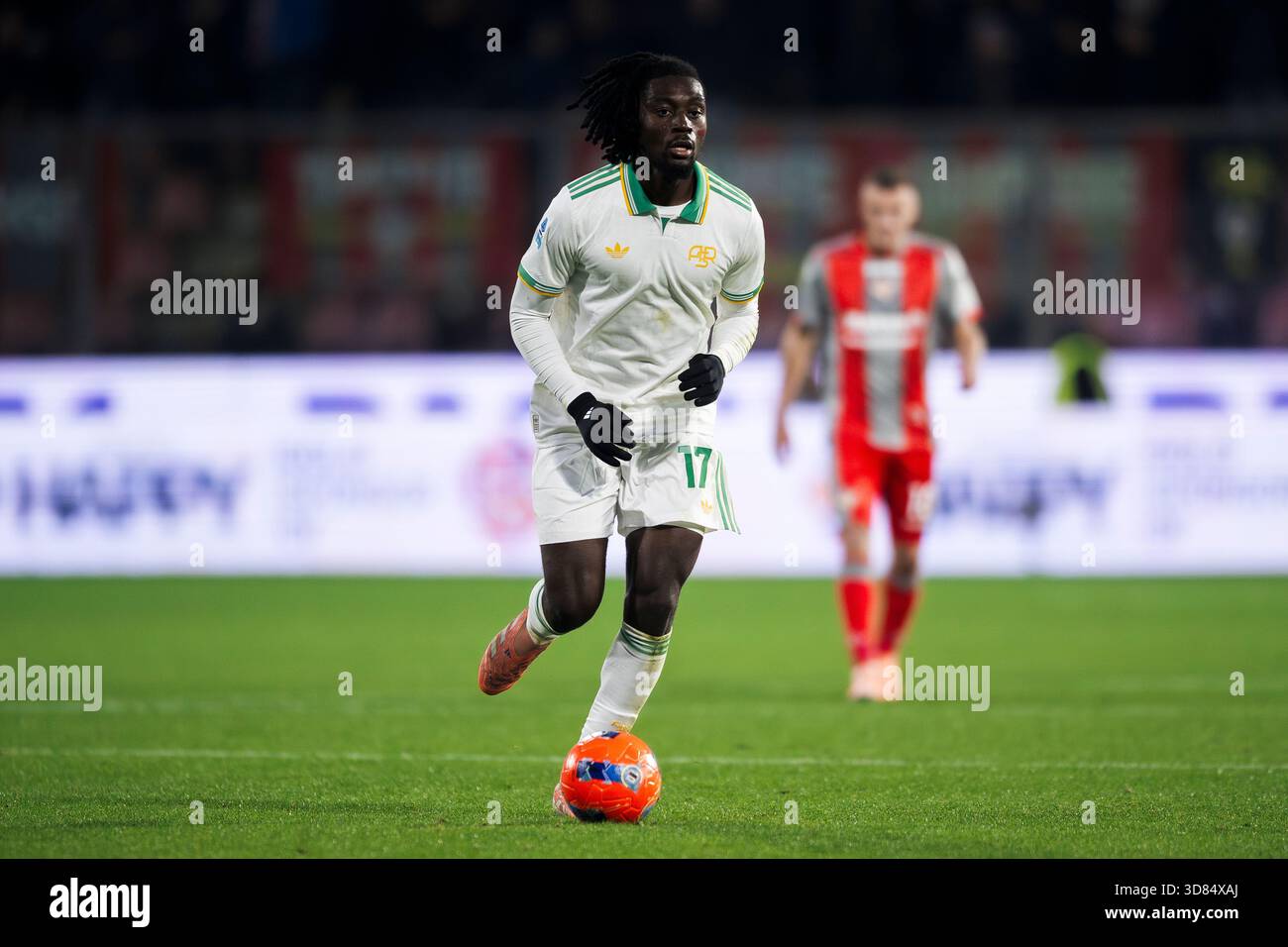 Manu Kone of AS Roma in action during the Serie A football match ...