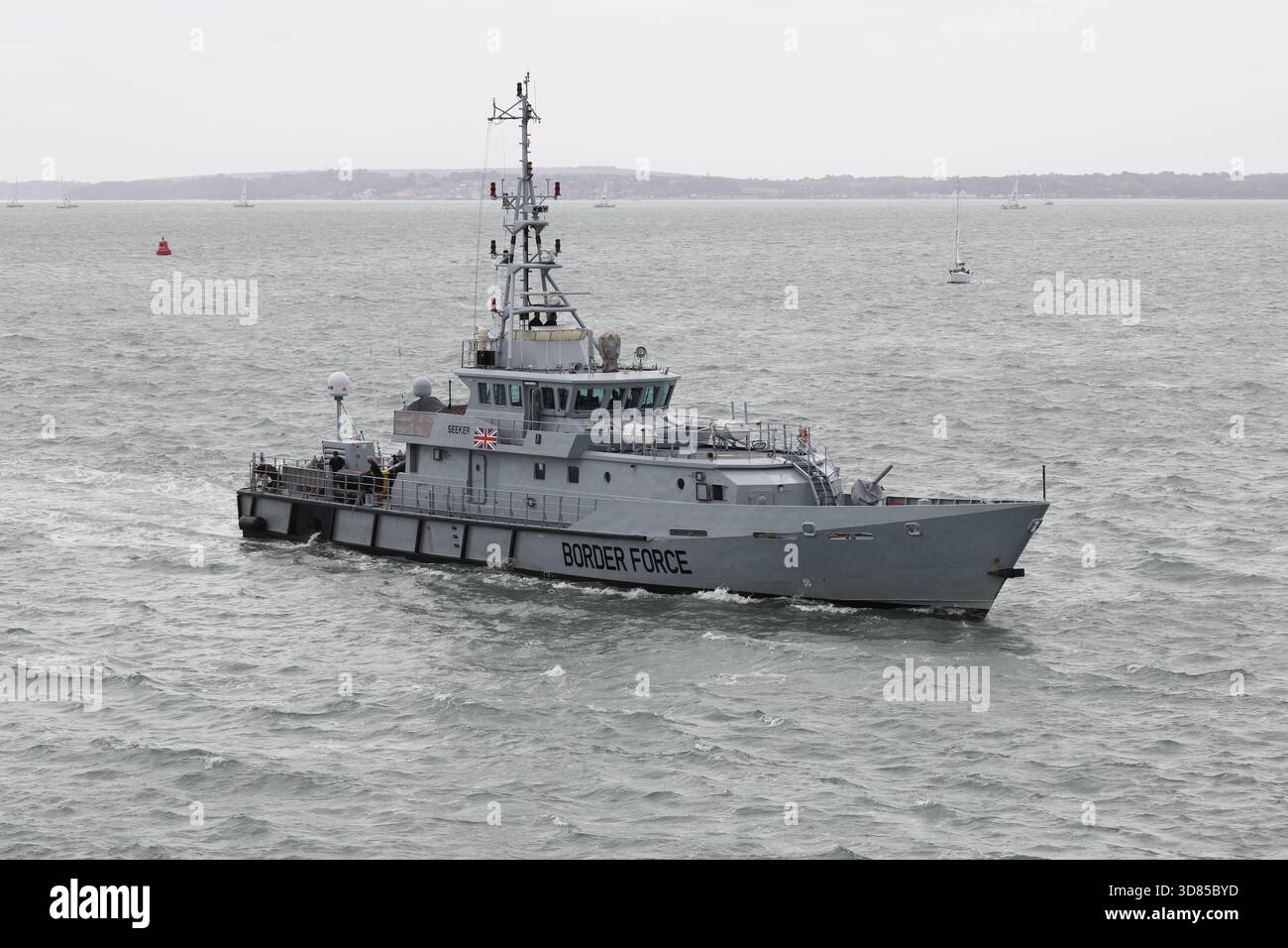 The UK Border Force 42 metre customs cutter HMC SEEKER on The Solent ...