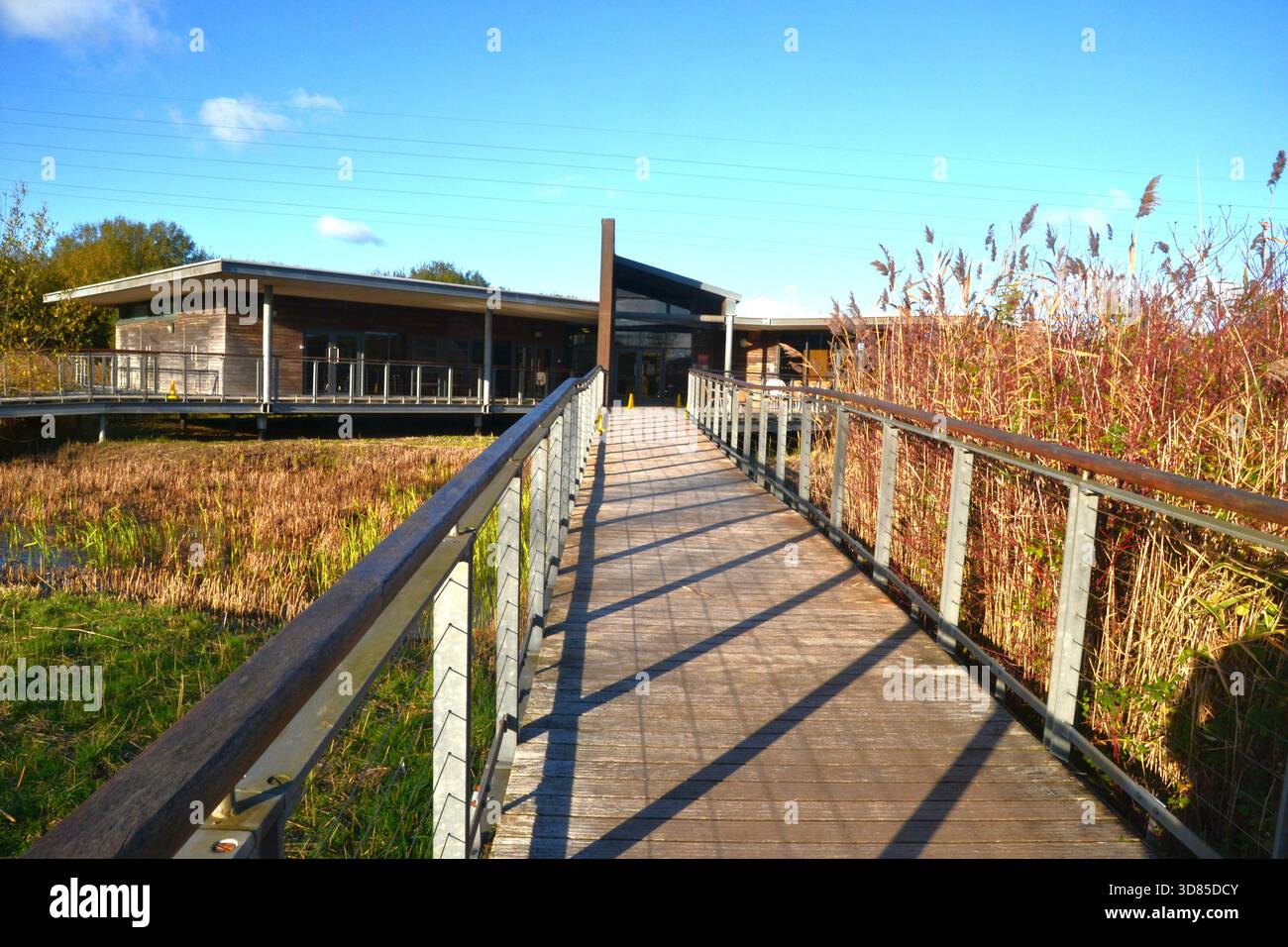 Visitor centre, RSPB Newport. Wetlands in South Wales, UK Stock Photo ...