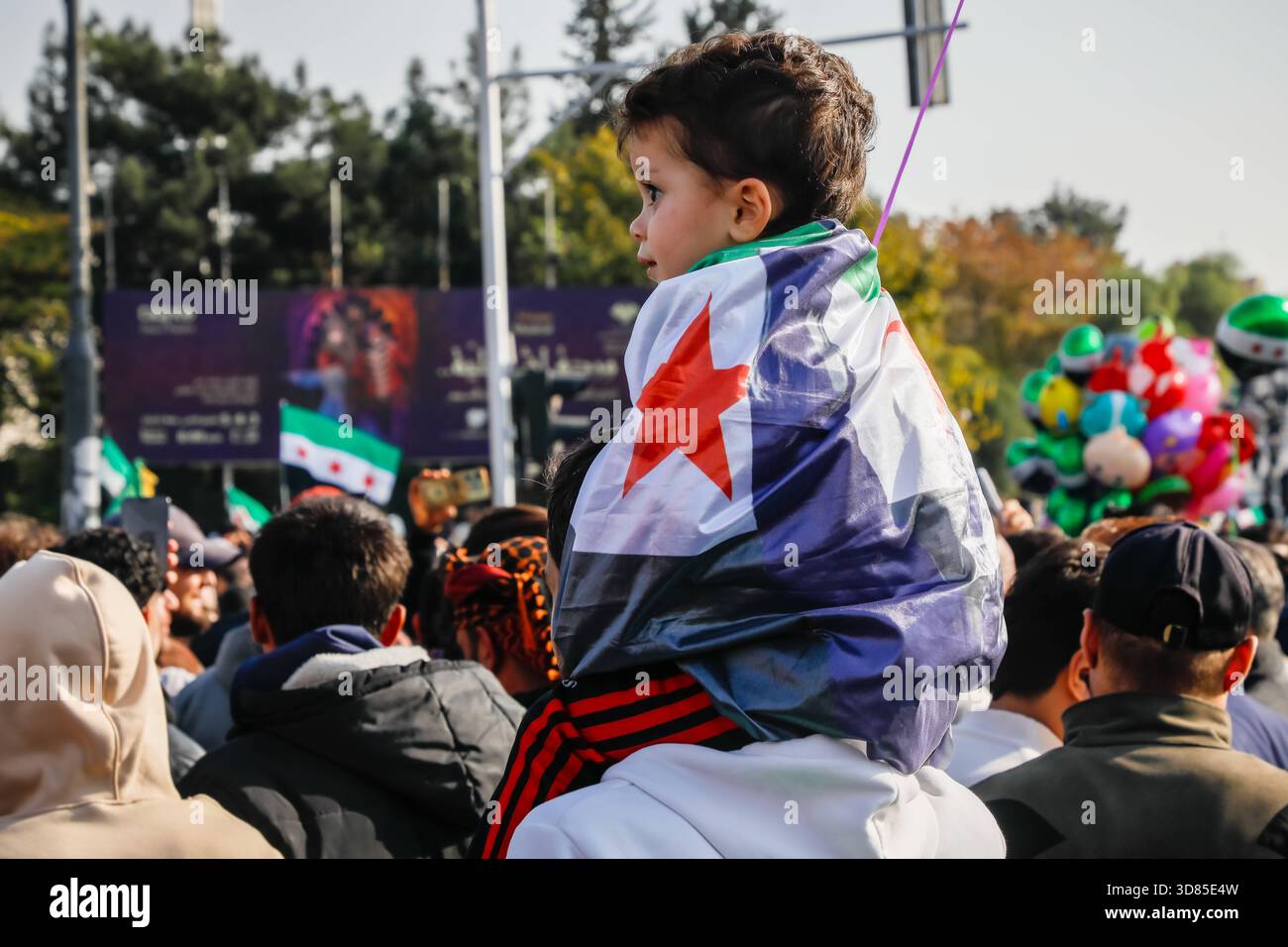 Syrians Celebrate Anniversary of Bashar al-Assads Fall Damascus, Syria ...