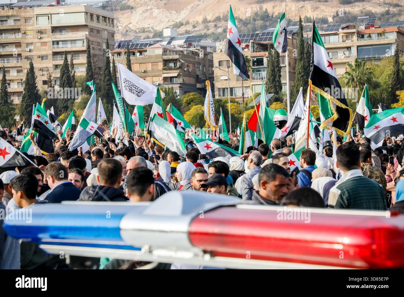 Syrians Celebrate Anniversary of Bashar al-Assads Fall Damascus, Syria ...