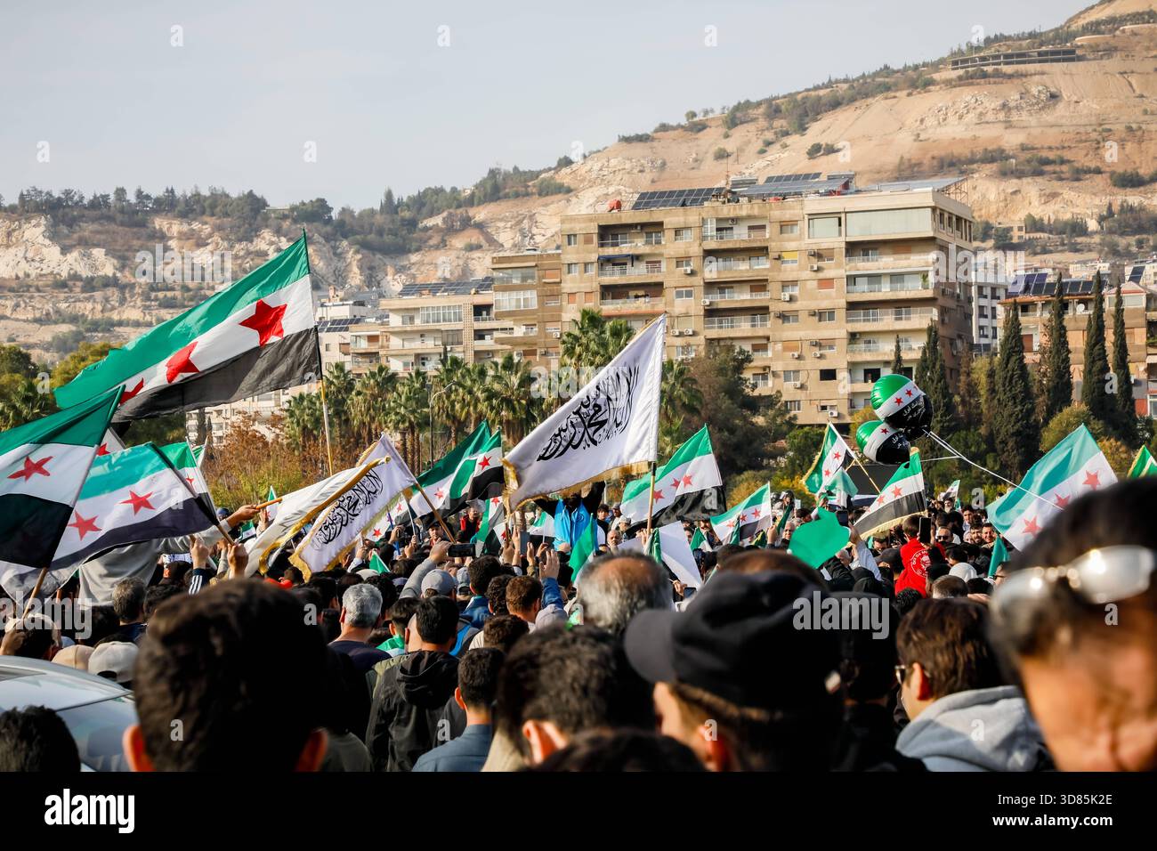 Syrians Celebrate Anniversary of Bashar al-Assads Fall Damascus, Syria ...