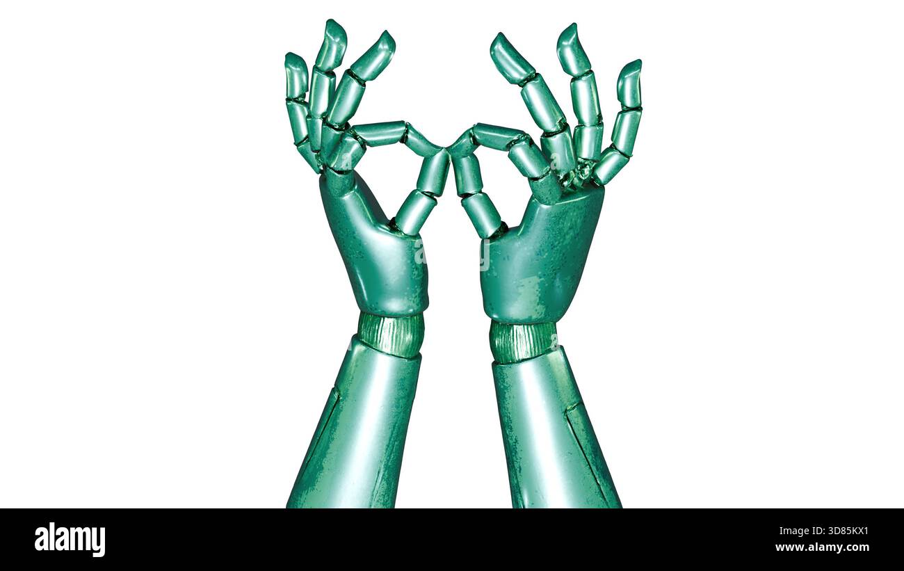 3d render robot hands Cut Out Stock Images & Pictures - Alamy