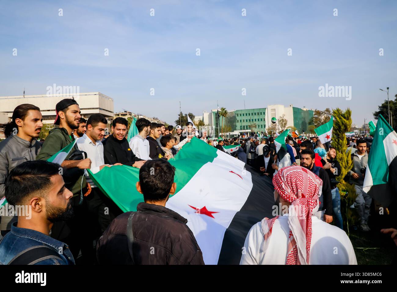 Syrians Celebrate Anniversary of Bashar al-Assads Fall Damascus, Syria ...