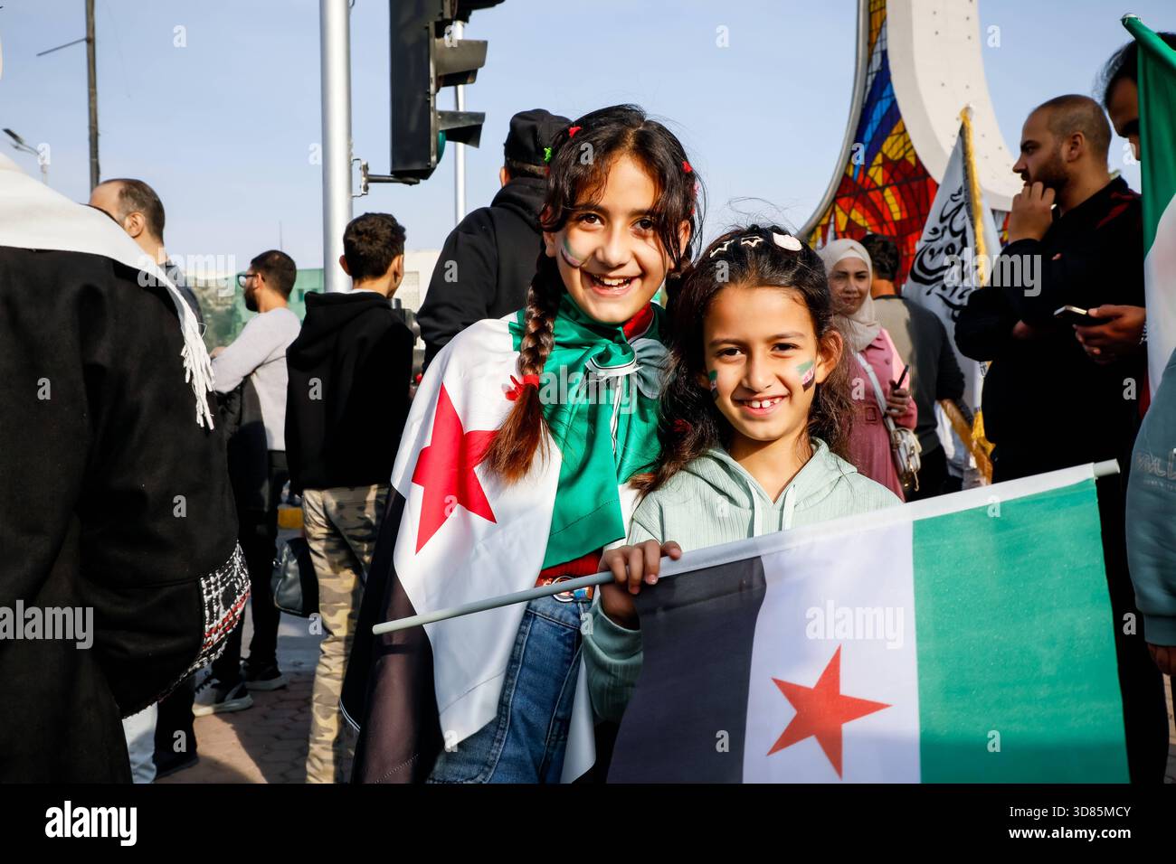 Syrians Celebrate Anniversary of Bashar al-Assads Fall Damascus, Syria ...