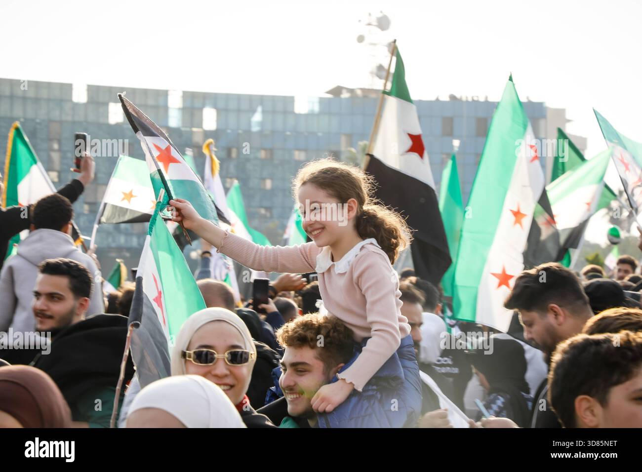 Syrians Celebrate Anniversary of Bashar al-Assads Fall Damascus, Syria ...