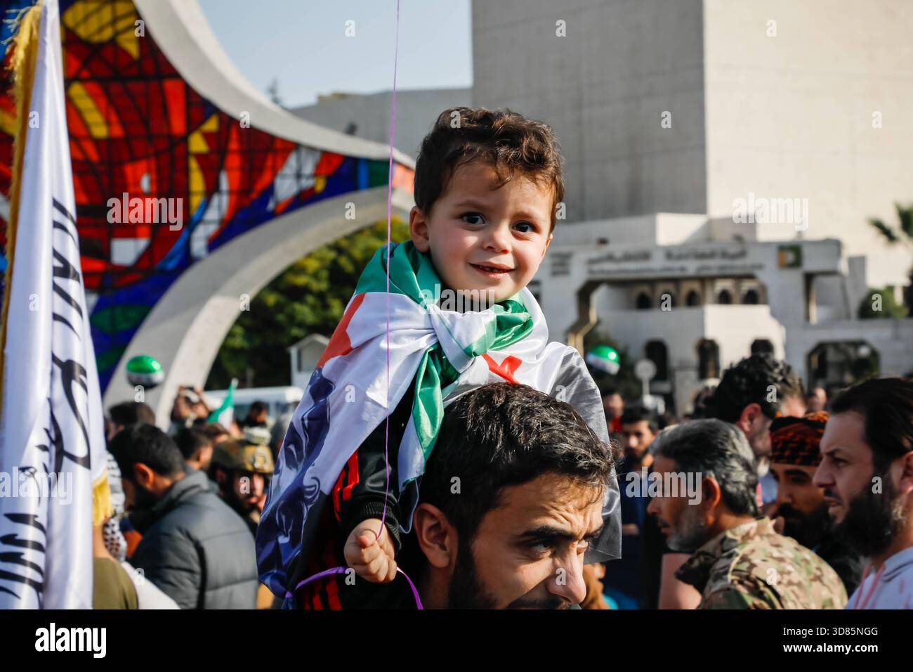 Syrians Celebrate Anniversary of Bashar al-Assads Fall Damascus, Syria ...
