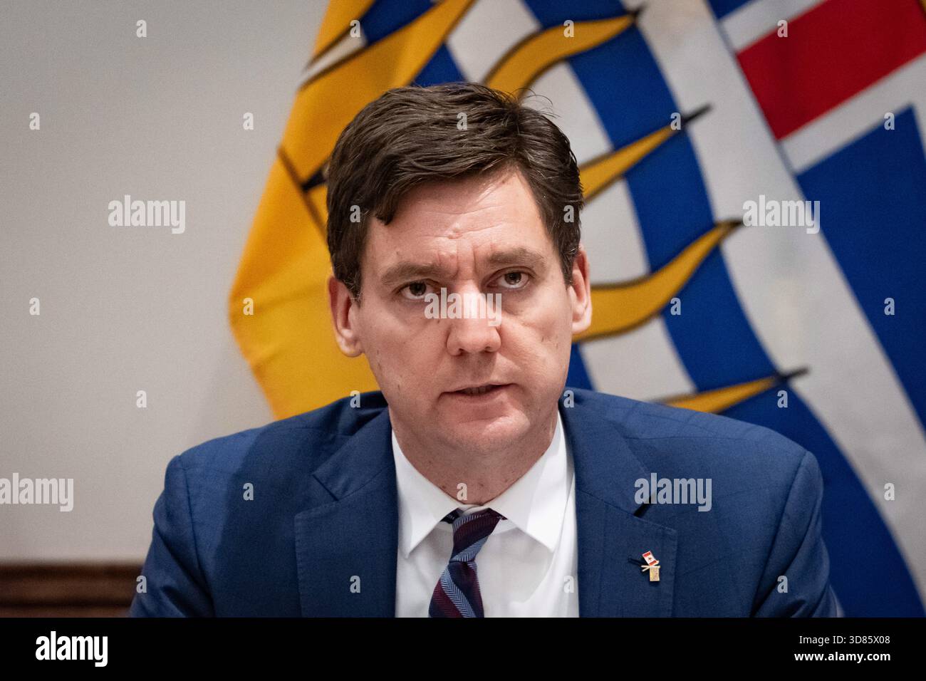 B.C. Premier David Eby speaks during a meeting on new funding to ...
