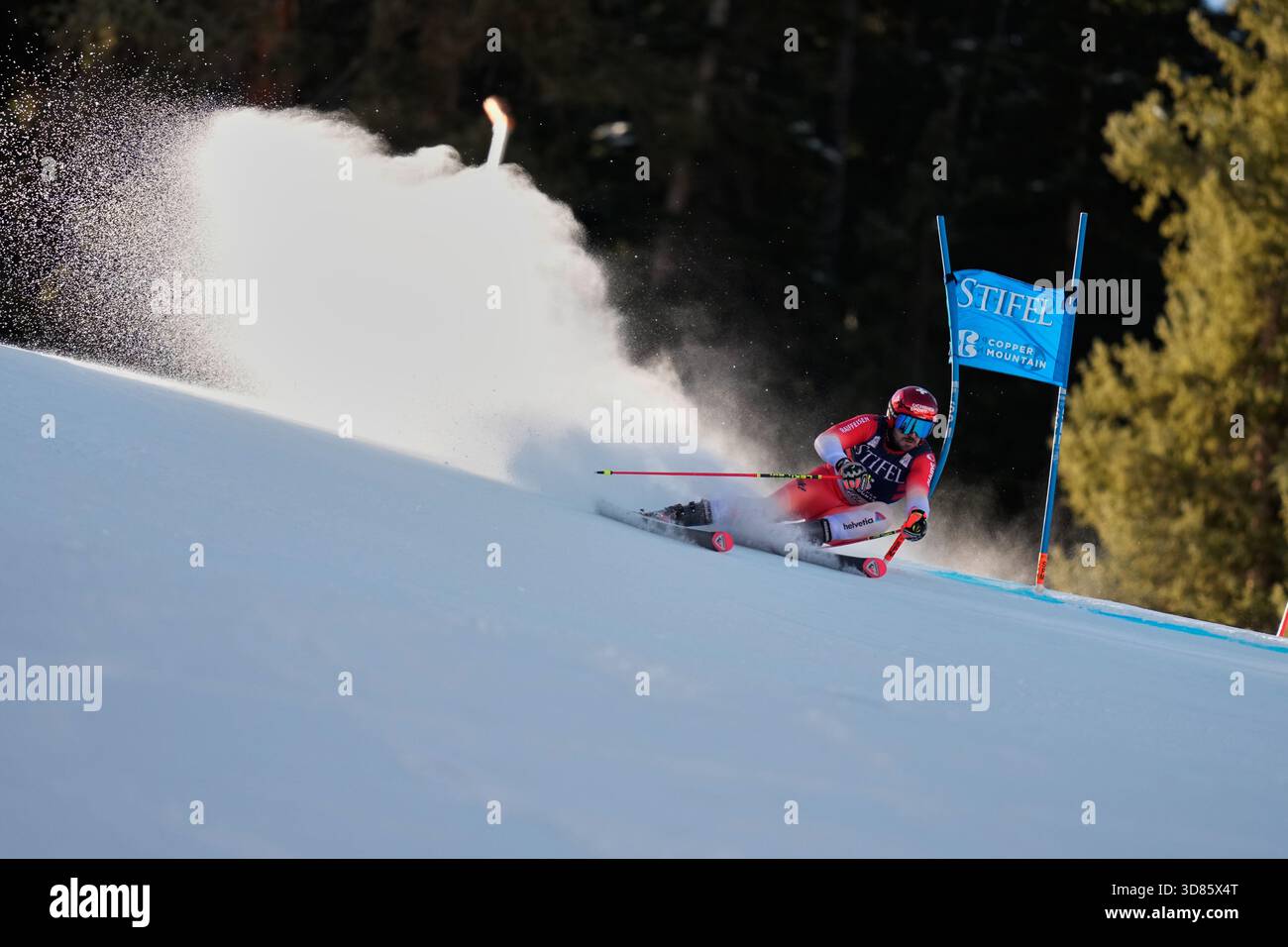Switzerland's Loic Meillard competes during a World Cup men's giant ...